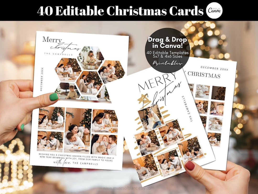 Editable Christmas Cards Templates, Printable Photo Christmas Cards ...