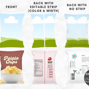 Editable Chip Bag Mockup Template, Drag and Drop Chip Bag Template ...