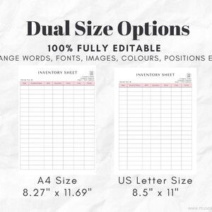Editable Product Inventory Templates, Business Inventory Forms ...