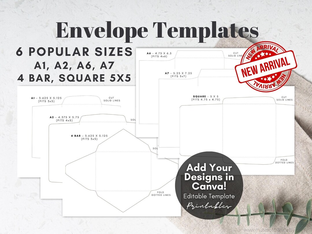 DIY Printable Envelope Template Editable Canva Templates A1 - Etsy