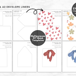 DIY Printable Envelope Liner Templates, Editable Canva Templates, Liner ...