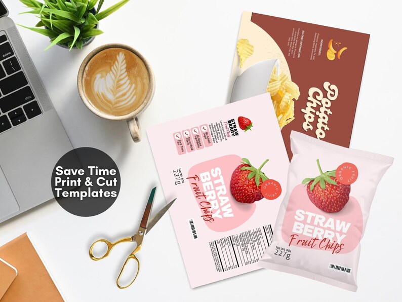 Editable Chip Bag Template, DIY Blank Chip Bag Design Template, Custom ...