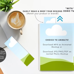 Animated Bookmarks Mockups, Book Mockups Bookmark Template, Custom ...