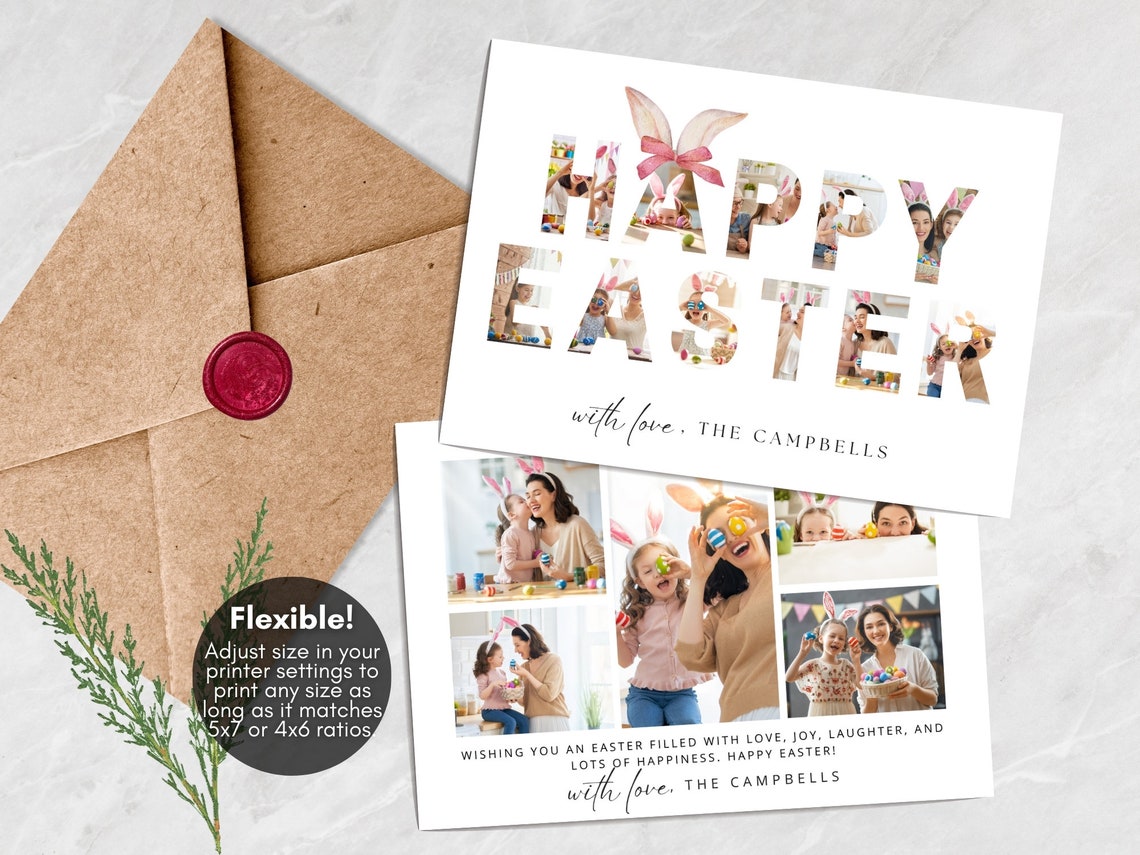 Editable Easter Cards Template, Printable Easter Cards Digital, Photo ...