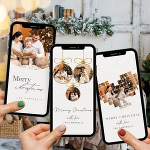 Editable Digital Christmas Card Template, Animated Christmas E-card ...