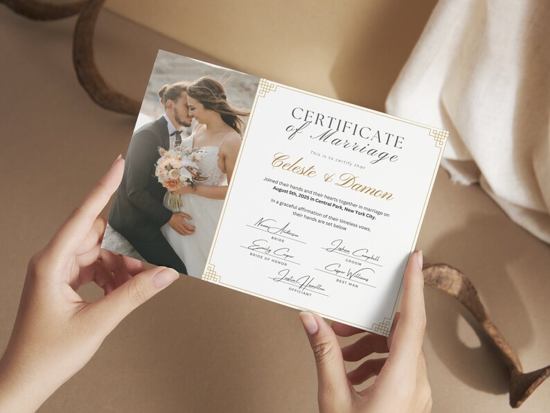 Editable Marriage Certificate Template, Printable Certificate of ...