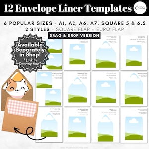 DIY Printable Envelope Liner Templates, Editable Canva Templates, Liner ...