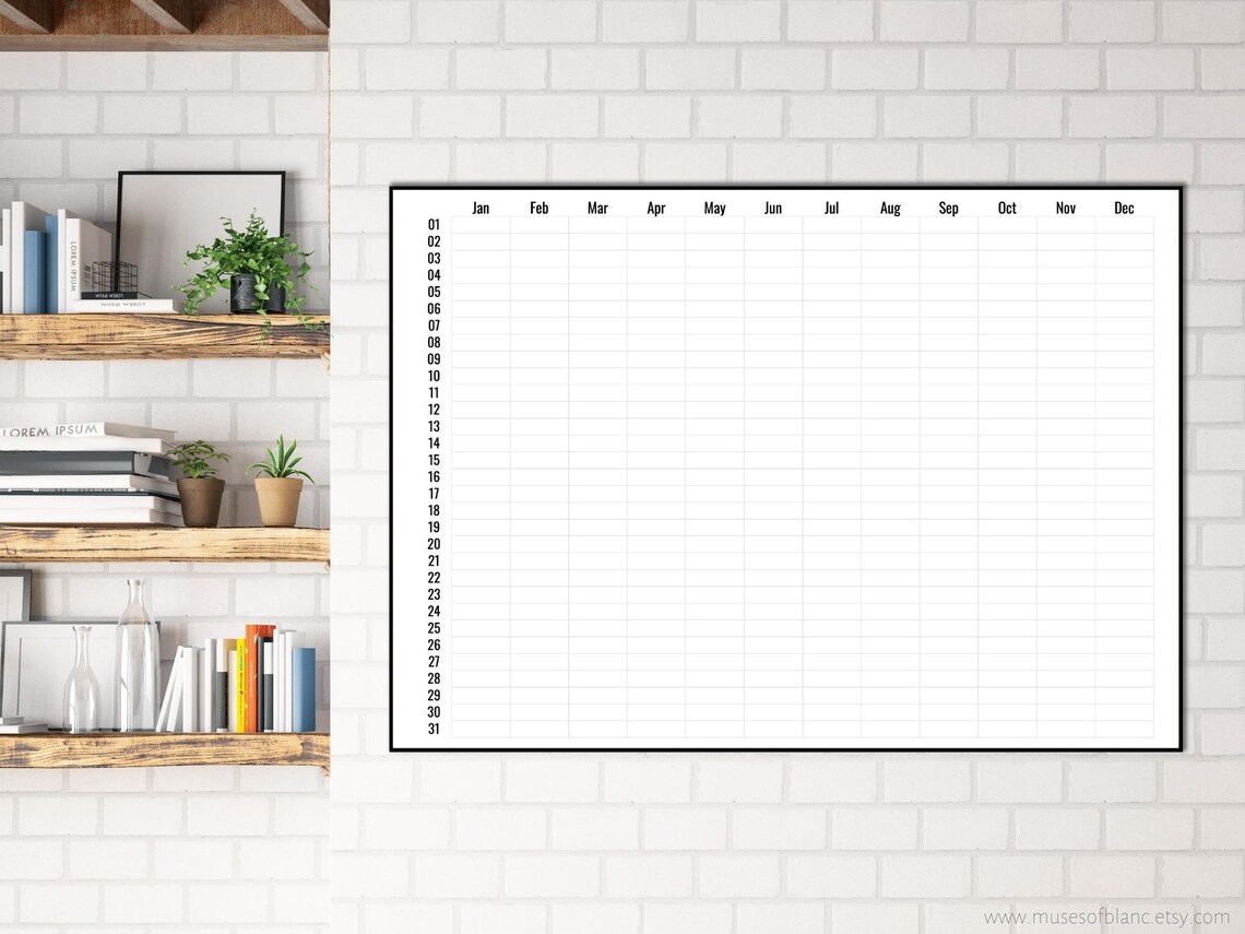Editable Forever Calendar Template, Perpetual Calendar Reusable, Google ...