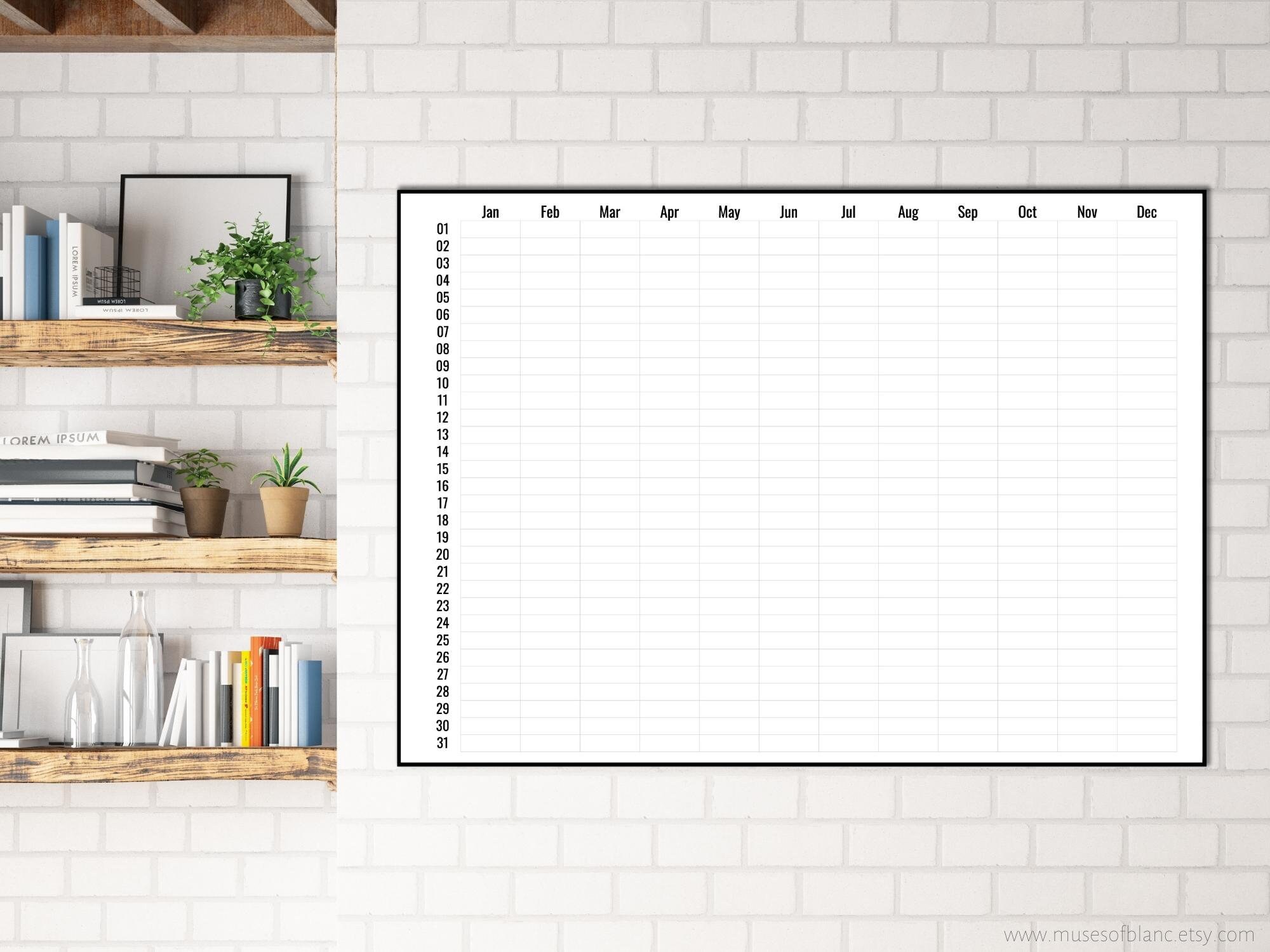 Editable Forever Calendar Template, Perpetual Calendar Reusable, Google ...