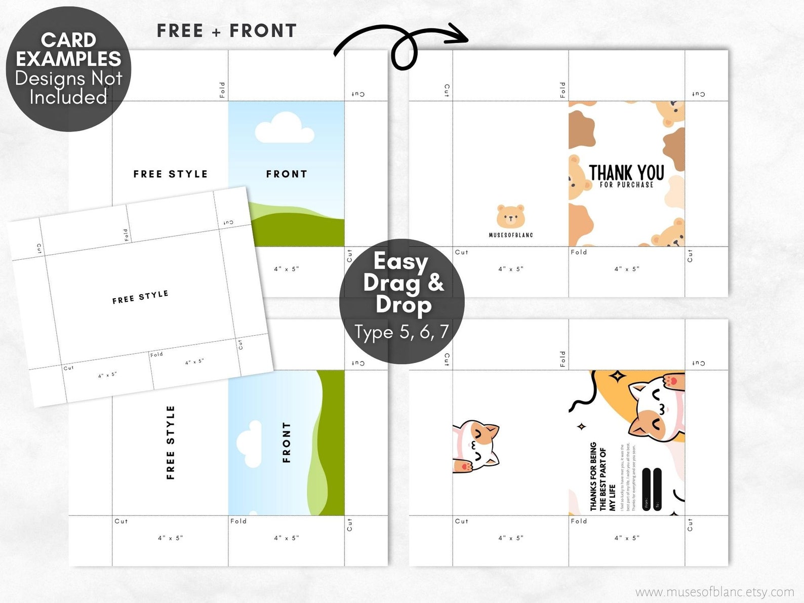 Drag and Drop Greeting Card Templates, A2 Printable Envelope Template ...