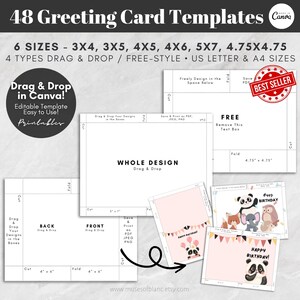 Drag and Drop Greeting Card Templates Editable Canva - Etsy