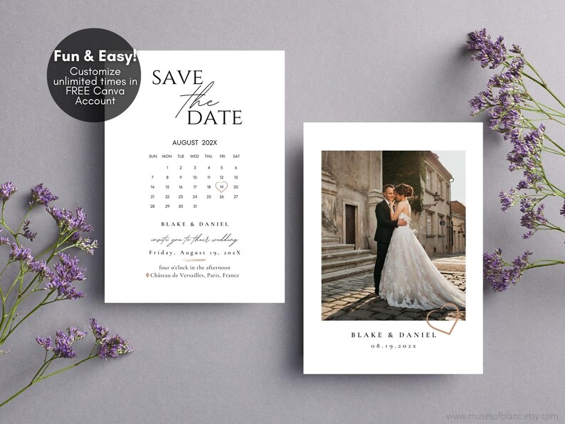 Editable Save the Date Invite Card Editable Wedding - Etsy