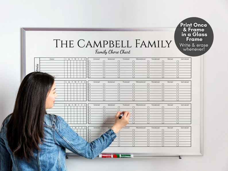Editable Family Chore Chart Printable Editable Google Sheets - Etsy ...