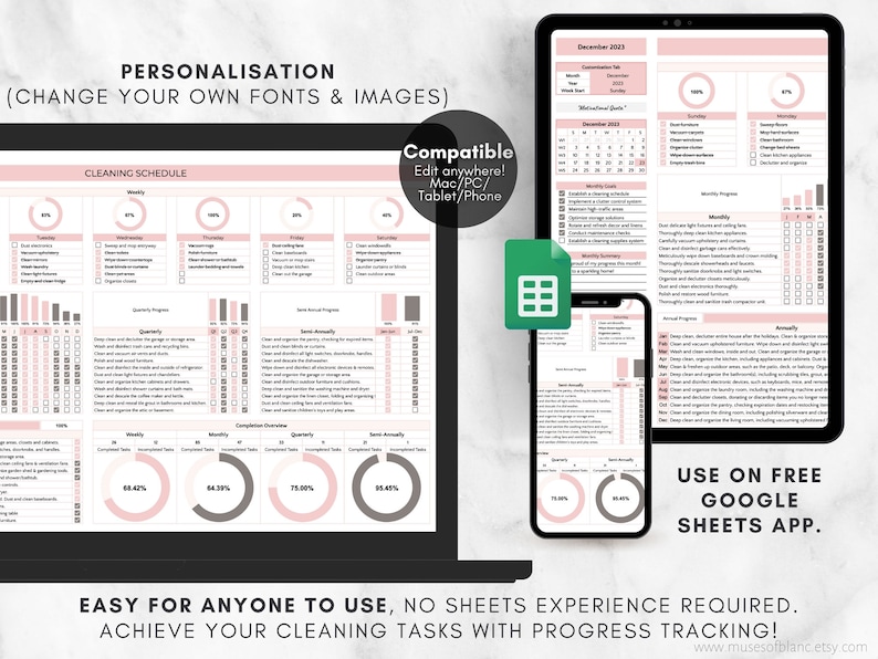 Cleaning Tracker Spreadsheet, Cleaning Schedule Google Sheets, Cleaning ...