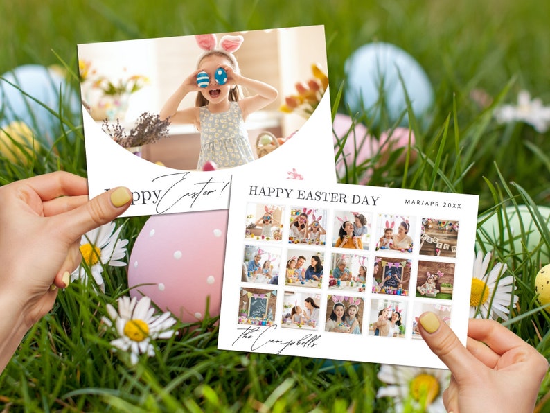 Editable Easter Cards Template, Printable Easter Cards Digital, Photo ...