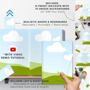 Animated Bookmarks Mockups, Book Mockups Bookmark Template, Custom ...