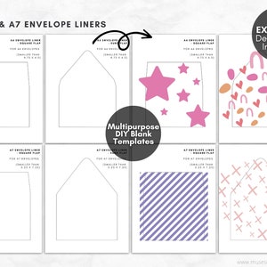 DIY Printable Envelope Liner Templates, Editable Canva Templates, Liner ...