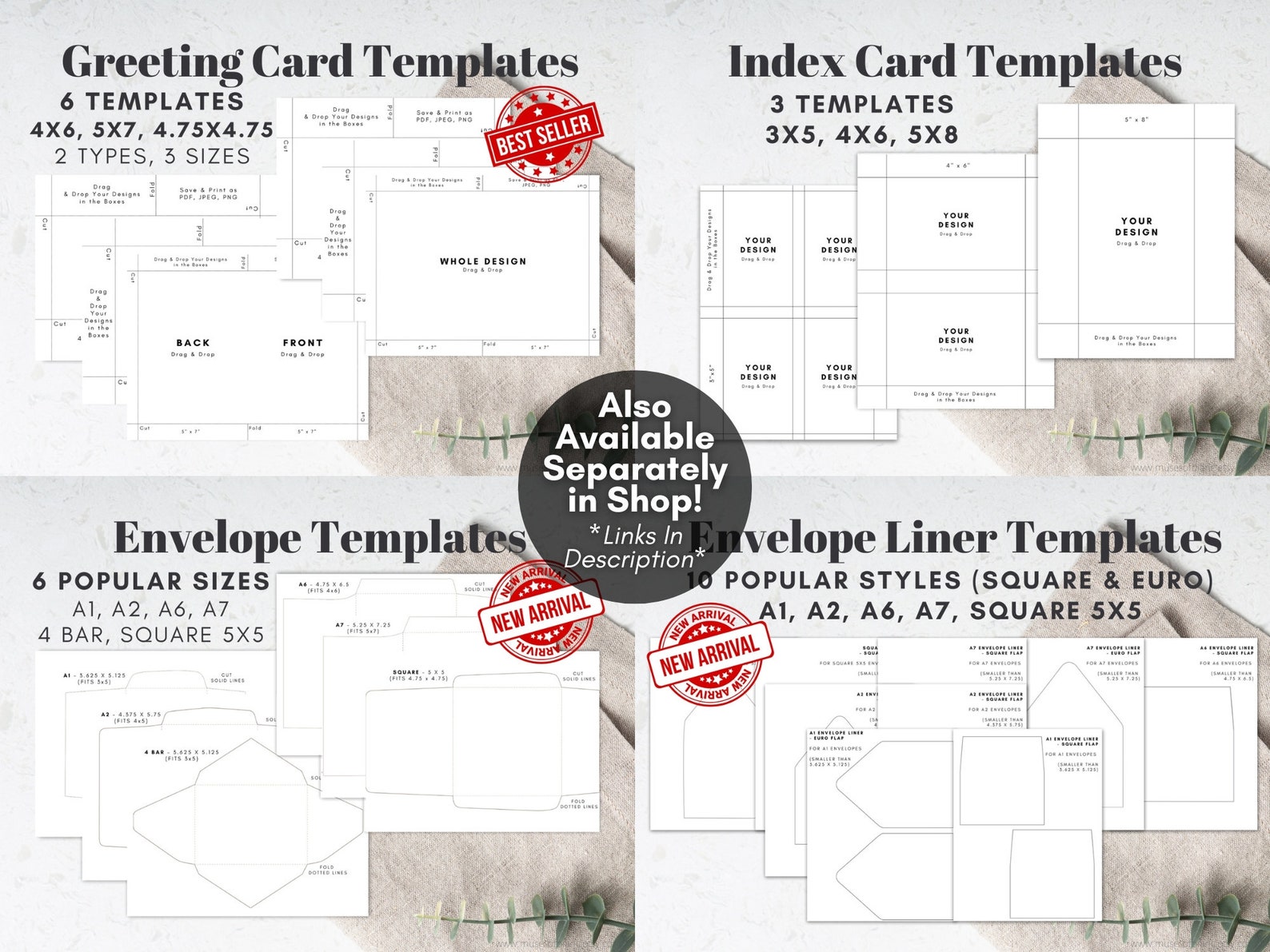 Drag and Drop Greeting Card Templates A6 Printable Envelope - Etsy