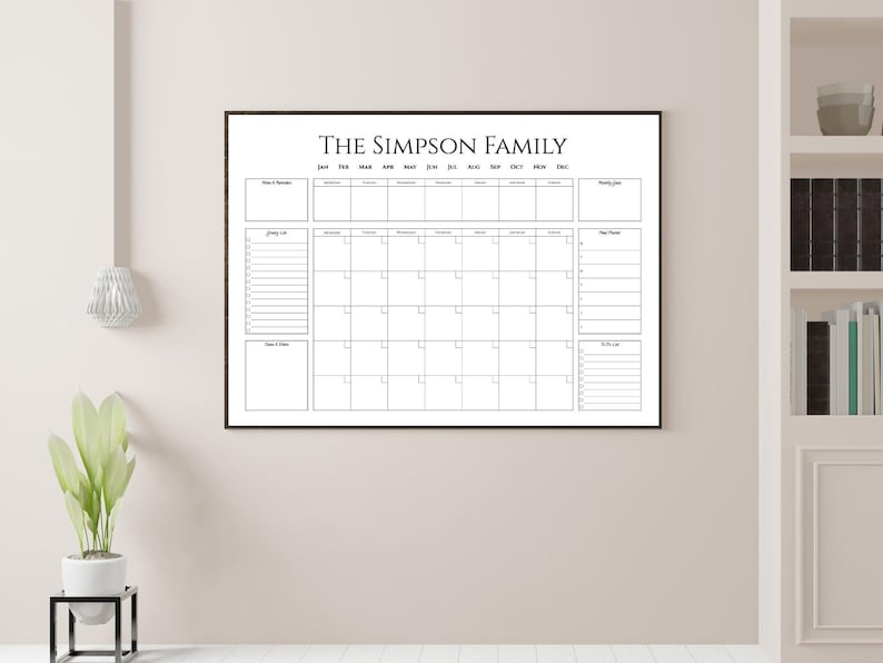 Editable Family Command Center, Custom Family Organizer Undated ...