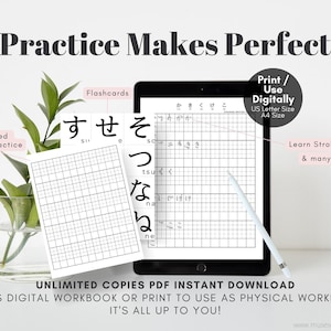 Learn Japanese Beginner Workbook, Hiragana Practice, Katakana Practice ...