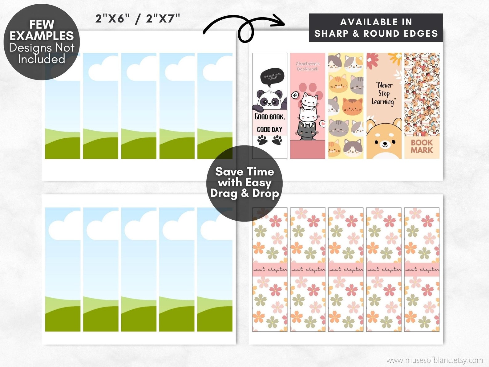 Drag and Drop Bookmark Templates, Custom Blank Bookmarks Template ...