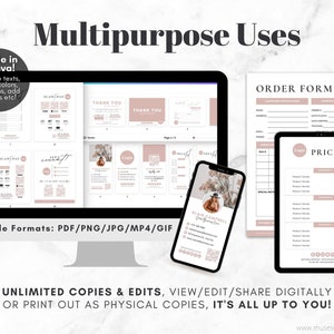 Editable Small Business Bundle, Thank You Card Template, Gift ...