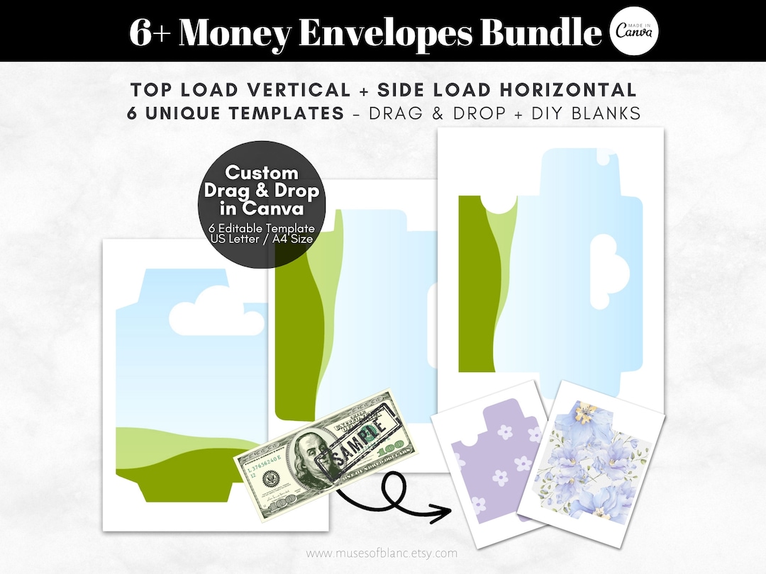 Drag and Drop Money Envelope Template, Custom Printable Money Envelope ...