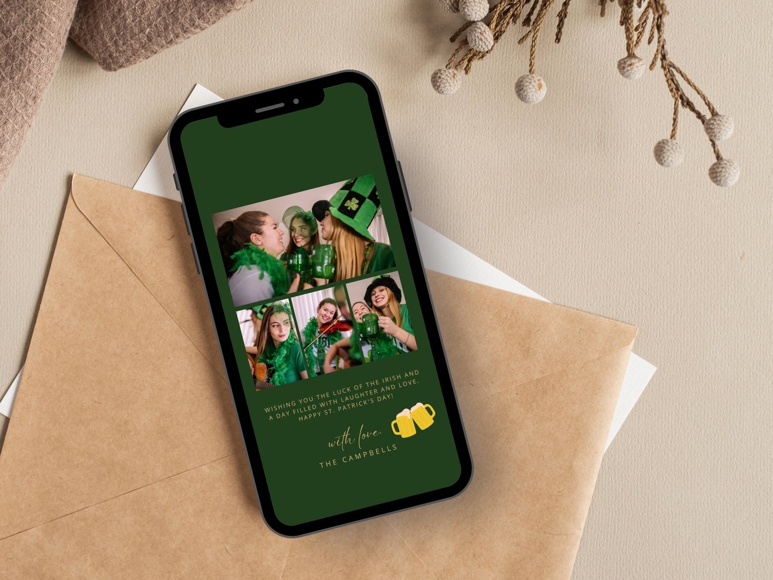 Editable Digital St. Patrick’s Day Cards Template, Animated Saint ...