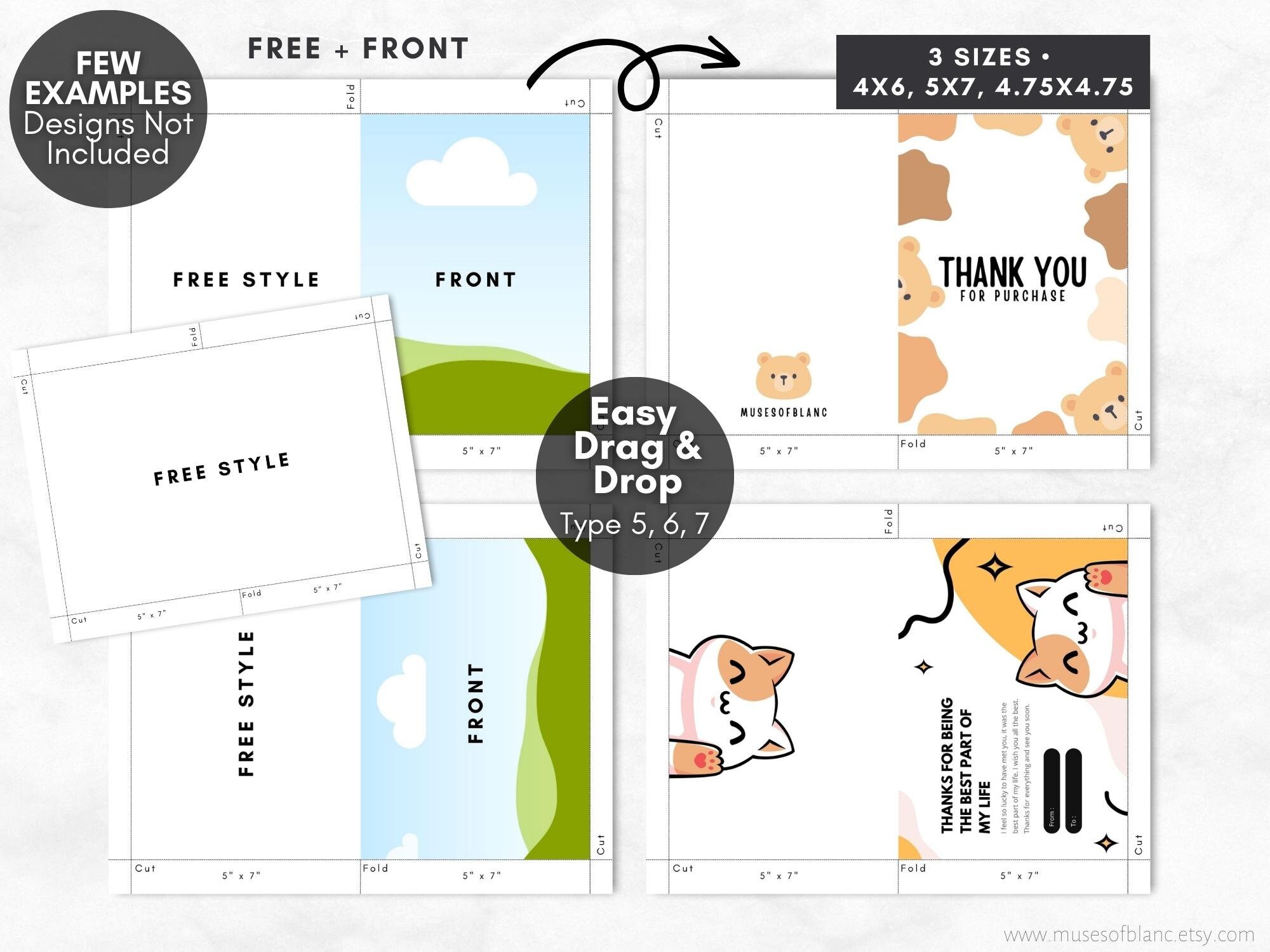 Drag and Drop Greeting Card Templates, Editable Canva Templates, Blank ...
