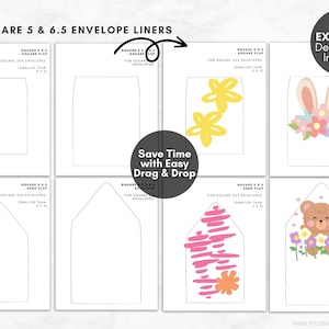 DIY Printable Envelope Liner Templates, Editable Canva Templates, Liner ...