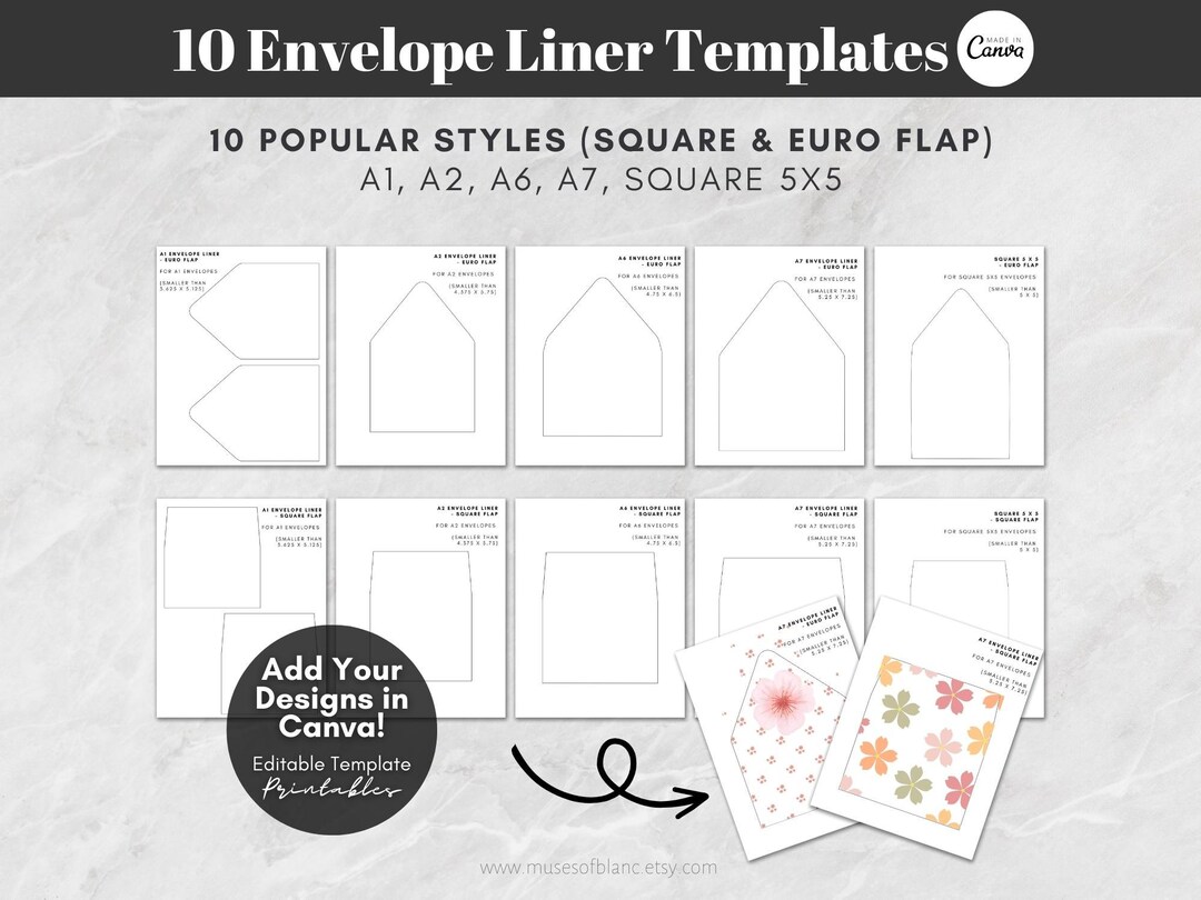 DIY Printable Envelope Liner Templates Editable Canva - Etsy