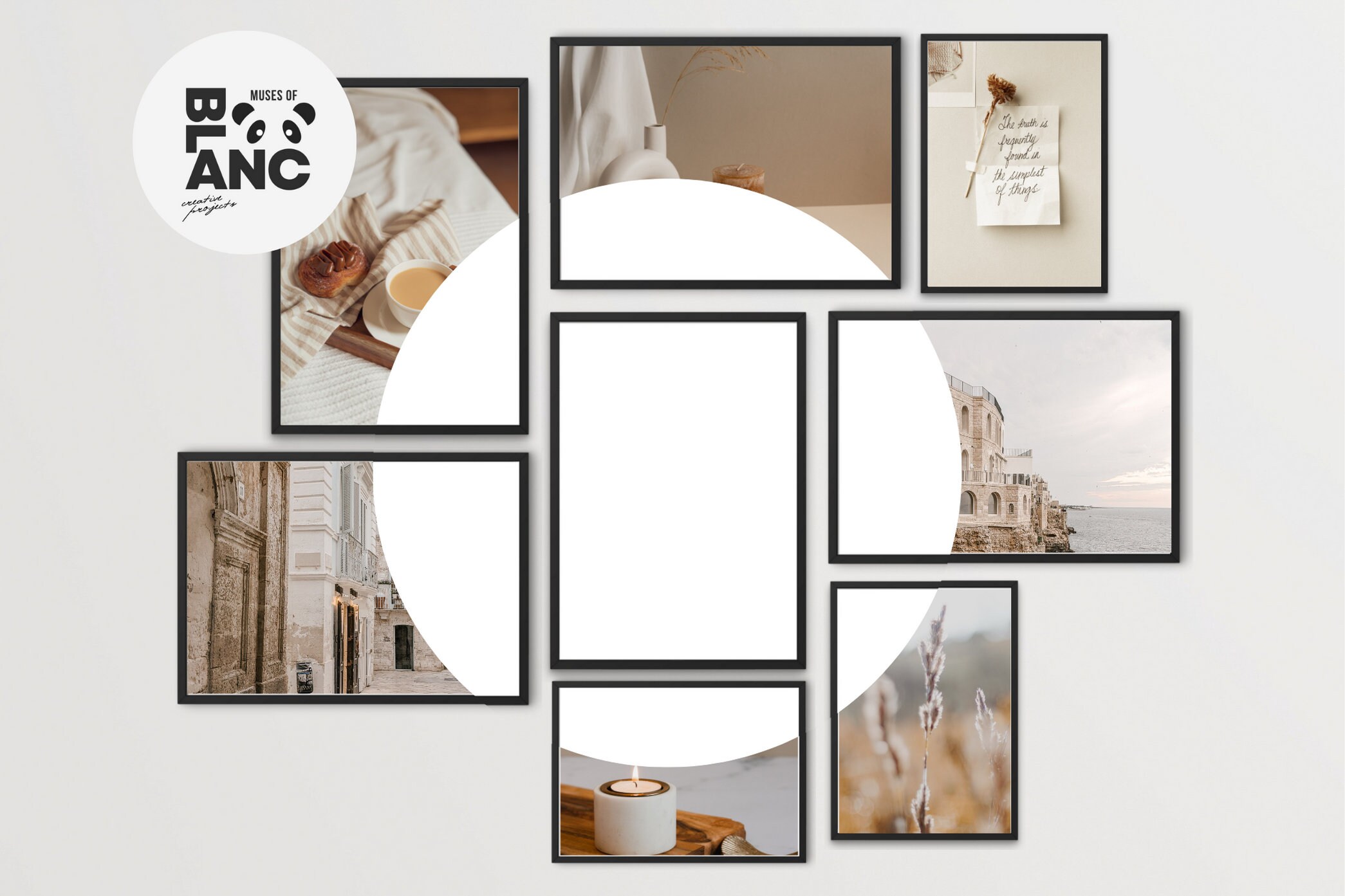 90 Frames Mockup Bundle, Black Frames, White Frames, Wooden Gallery ...