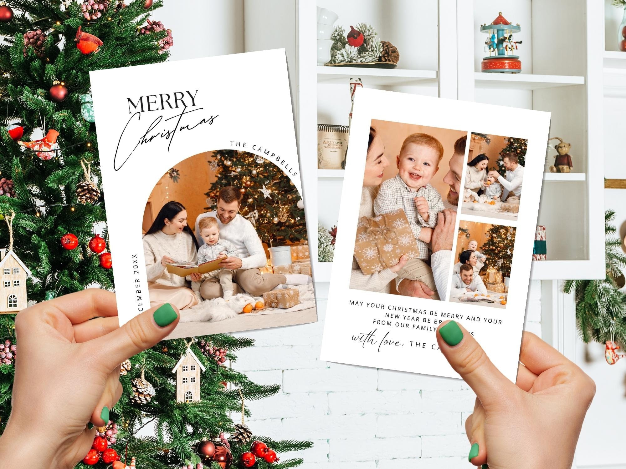Editable Christmas Cards Templates, Printable Photo Christmas Cards ...