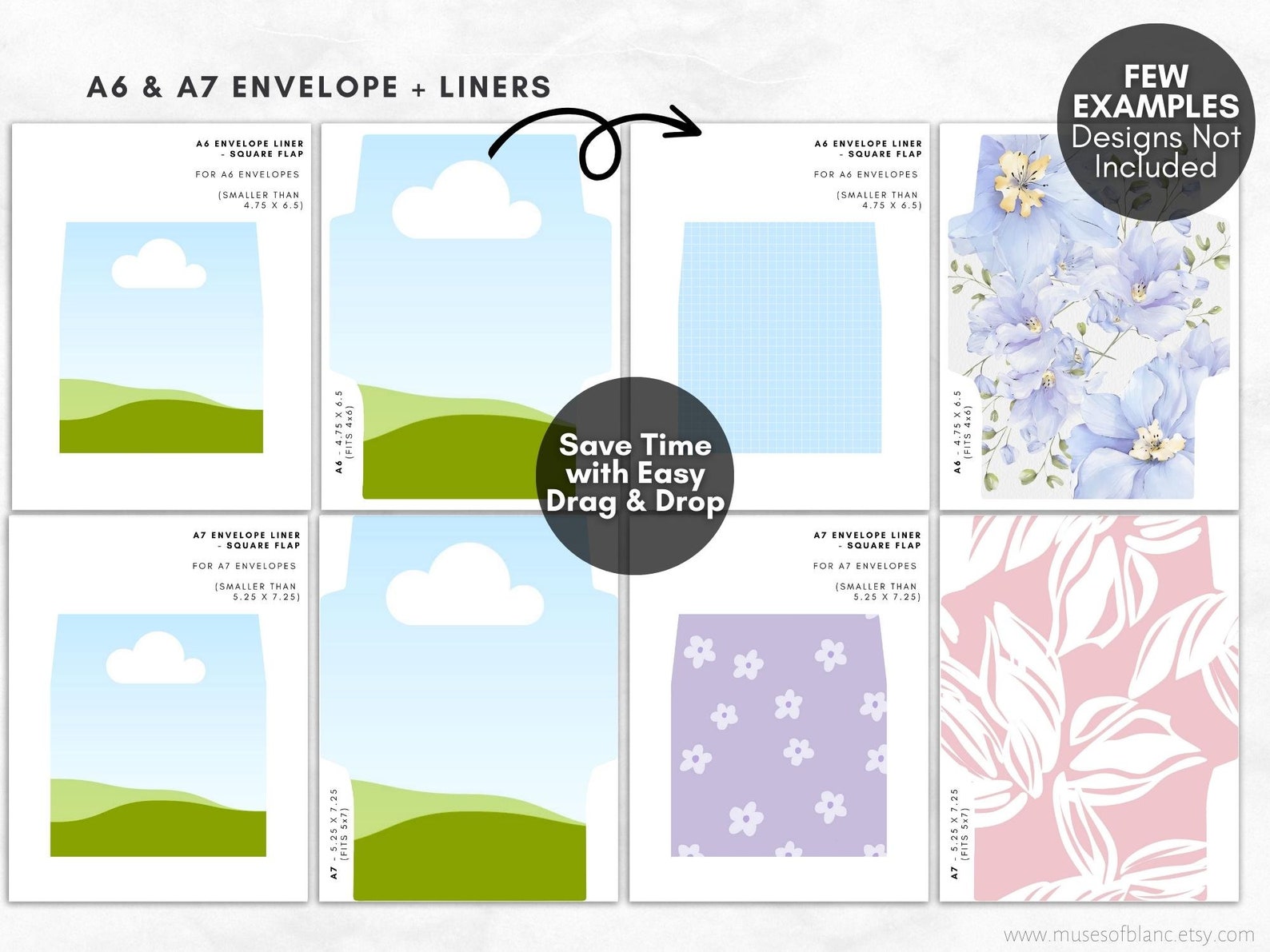 Drag and Drop Printable Envelope Template, Custom Envelope Liner ...