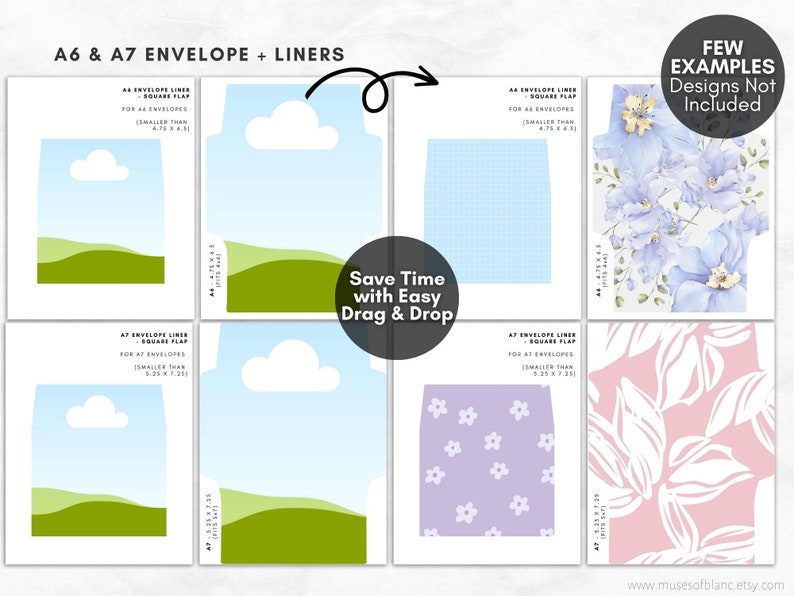 Drag and Drop Printable Envelope Template, Custom Envelope Liner ...