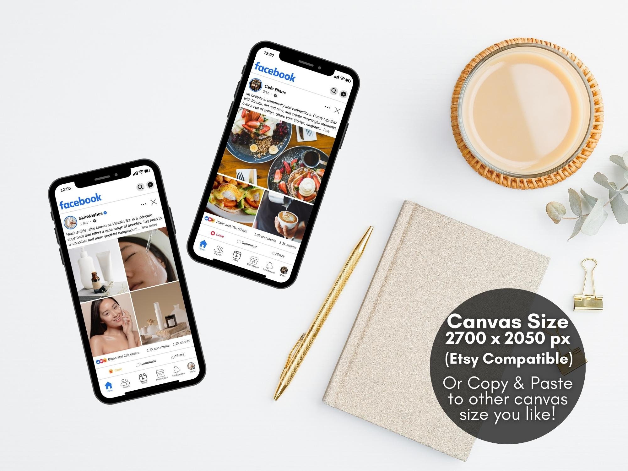 16 Editable Facebook Mockup Templates Social Media Mockup - Etsy