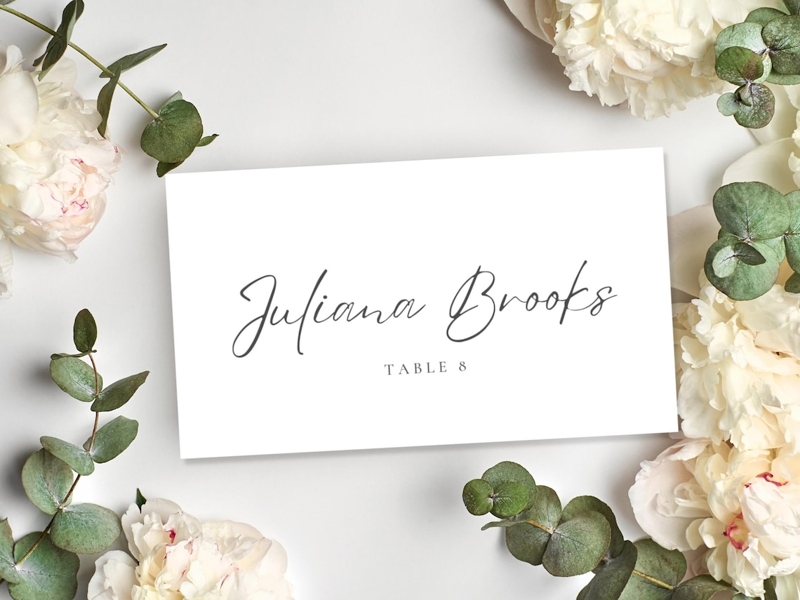 Editable Wedding Place Card Template Minimalist Place Cards - Etsy