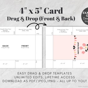 Drag and Drop Greeting Card Templates A2 Printable Envelope - Etsy