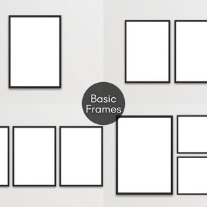30 Black Frames Mockup Bundle V2, Gallery Wall Frame Art Print Mockup ...