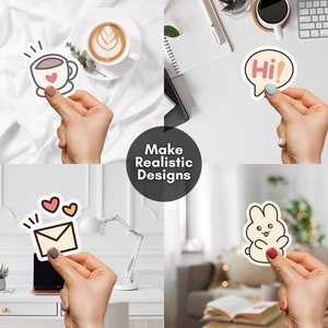 Editable Sticker Mockup Template, Hand Holding Sticker Mockup, Sticker ...