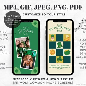 Editable Digital St. Patrick’s Day Cards Template, Animated Saint ...