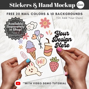 Editable Sticker Mockup Template, Hand Holding Sticker Mockup, Sticker ...