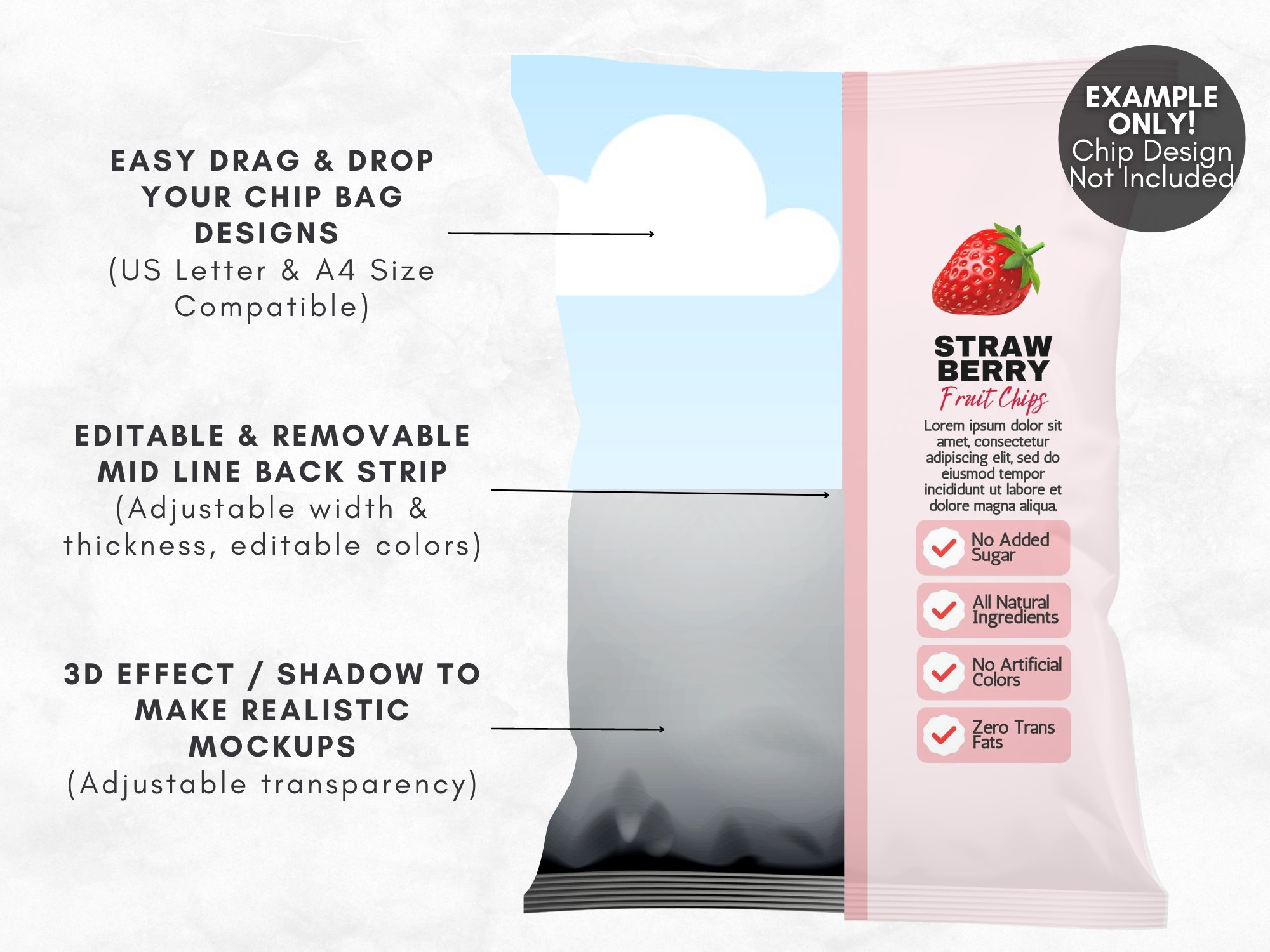 Editable Chip Bag Mockup Template Drag and Drop Chip Bag - Etsy UK