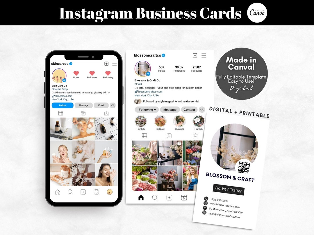 Editable Instagram Business Card Templates Printable Instagram ...