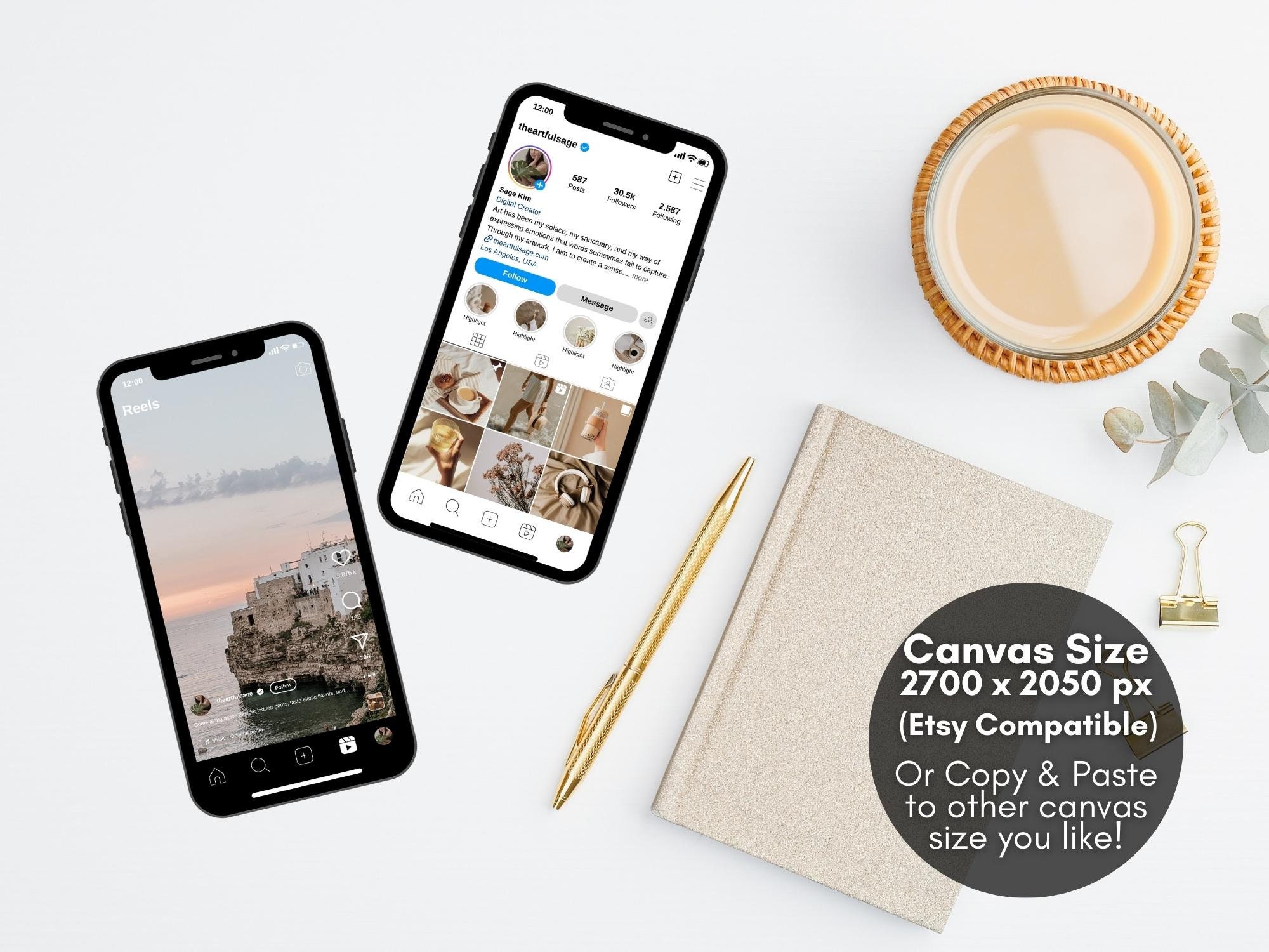 20 Editable Instagram Mockup Templates Social Media Mockup - Etsy