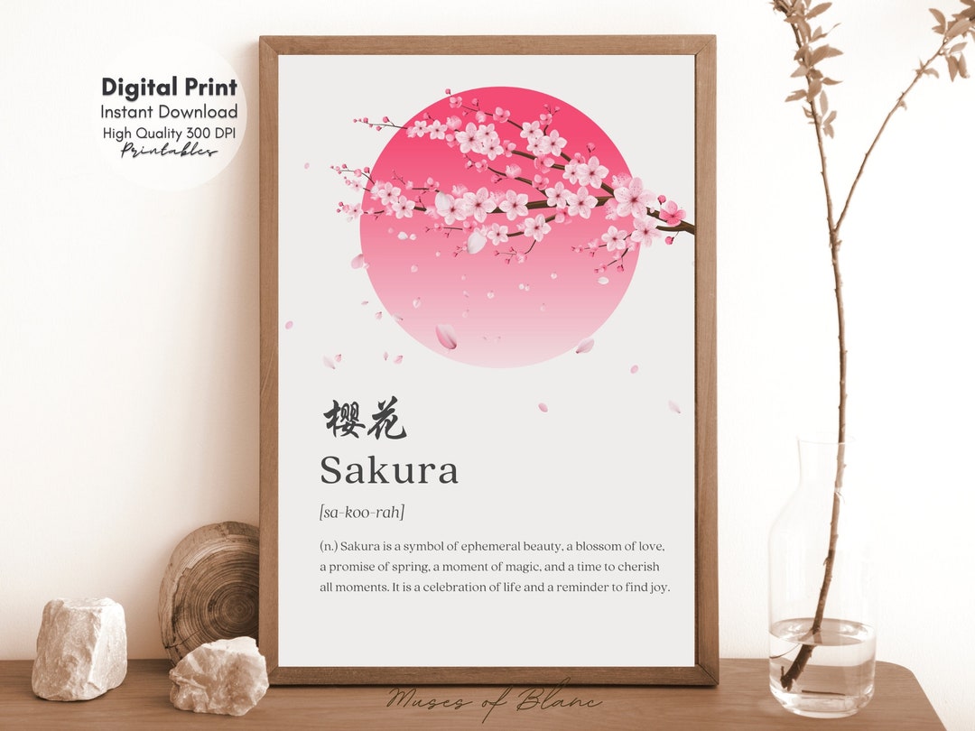Sakura Dictionary Definition Print Botanical Nature Wall Art - Etsy