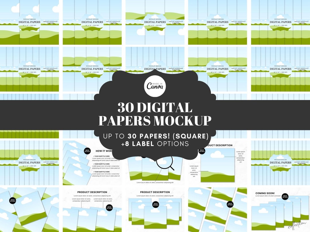 30 Digital Paper Mockup Scrapbook Paper Mockup Seamless - Etsy