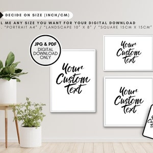 Custom Quote Print, Custom Quote Card, Custom Typography Wall Art ...