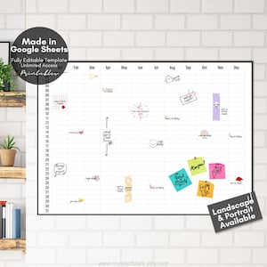 Editable Forever Calendar Template, Perpetual Calendar Reusable, Google ...