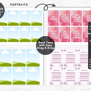 Drag and Drop Affirmation Cards Templates, Custom Blank Cards Templates ...